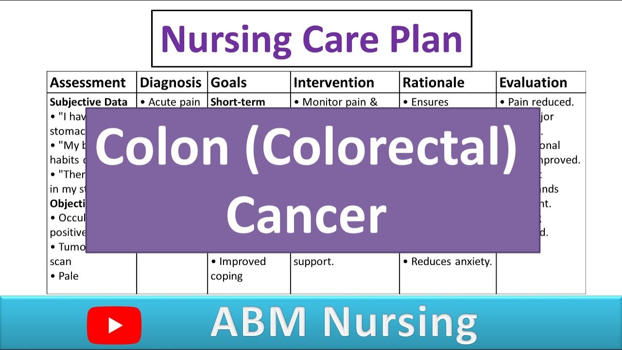 Nursing Care Plan on Colon Cancer | NCP For Colorectal Cancer | ABM ...