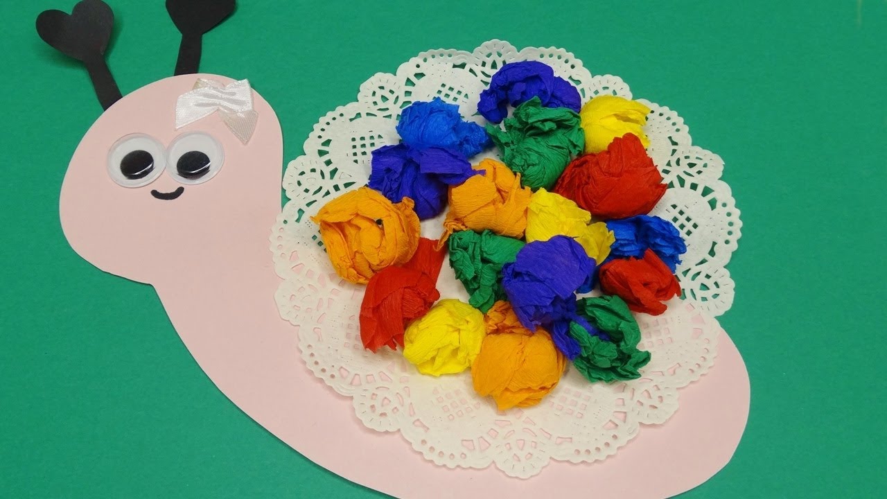 DIY How to Make a Cute Paper Snail | Crepe Paper Crafts | Easy Spring ...