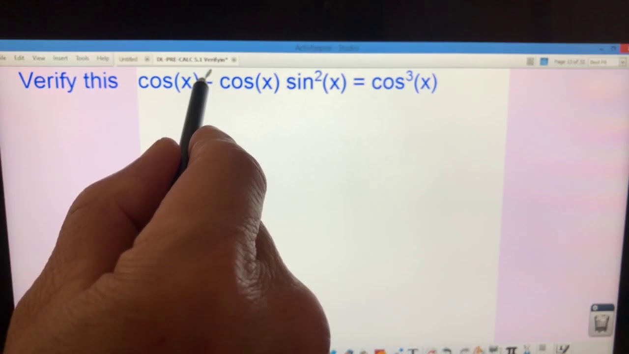 Pre Calculus 5.1 Verify Trigonometric Identities part 5 - YouTube