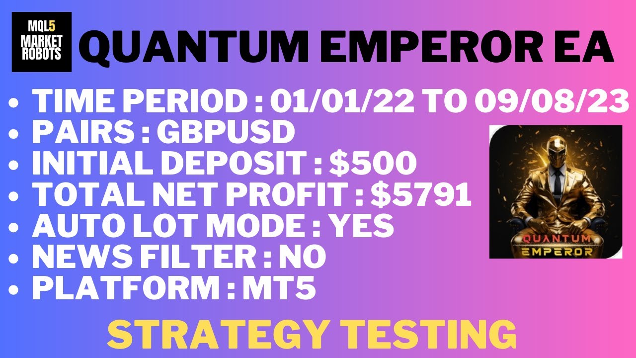 Quantum Emperor EA MT5 Forex Robot strategy Testing | mql5 market ...