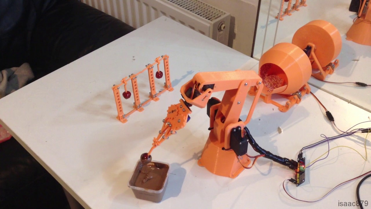 Robot Arm Making Chocolate Covered Cherries - YouTube