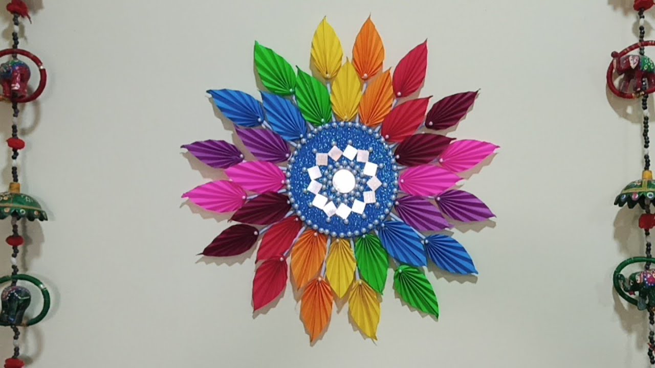 paper wall hanging idea/ colour full paper wall hanging/ DIY paper ...