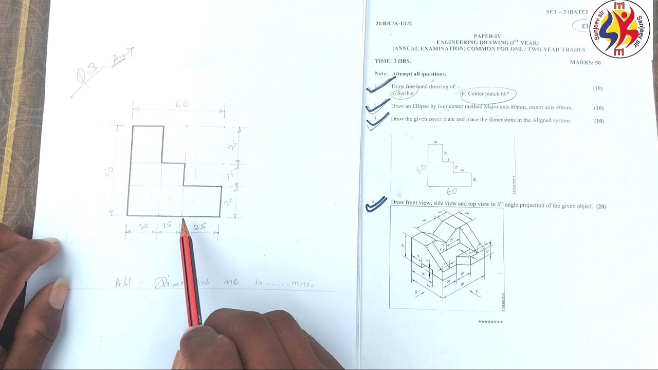 what is Dimensions of Aligned System,ITI Engineering Drawing first ...