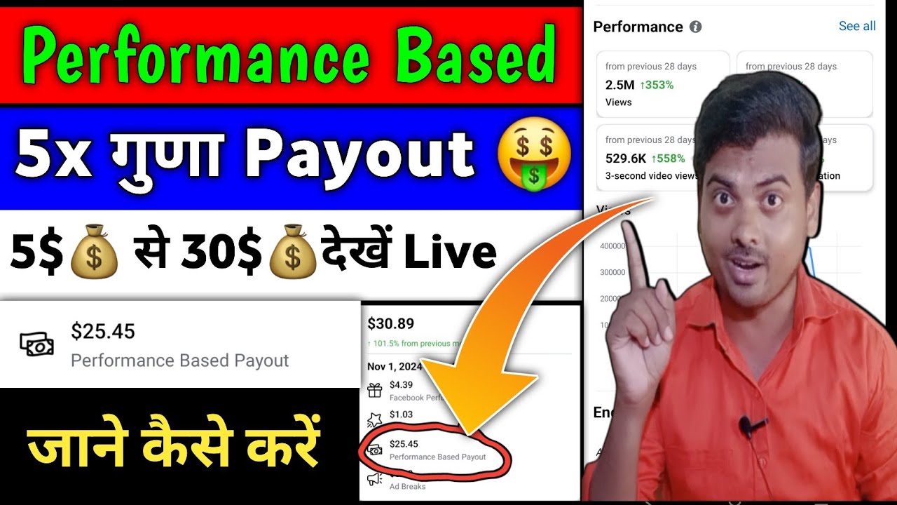 Facebook Performance Based Payout 🤑| 5x गुणा की Earning बढ़ गया ...