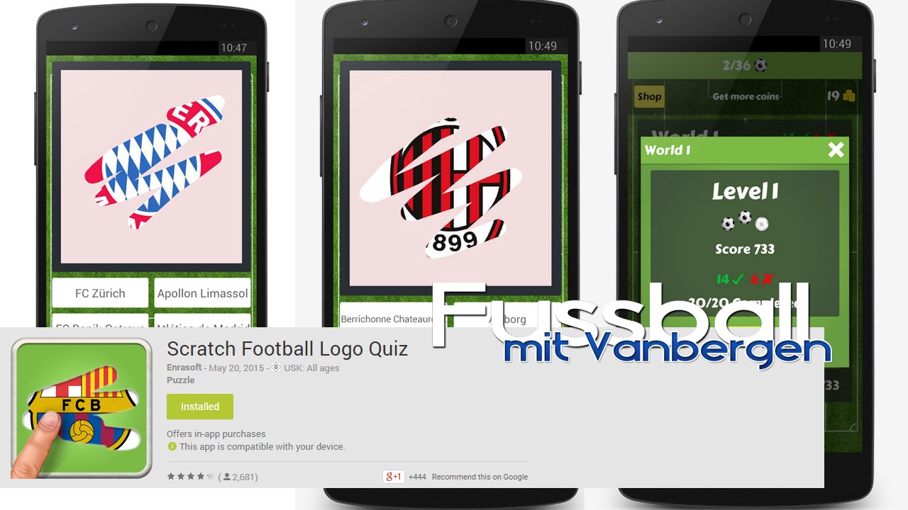 MOBILE - Fussball Logo Kratzer | Scratch Football Logo APP - Android ...
