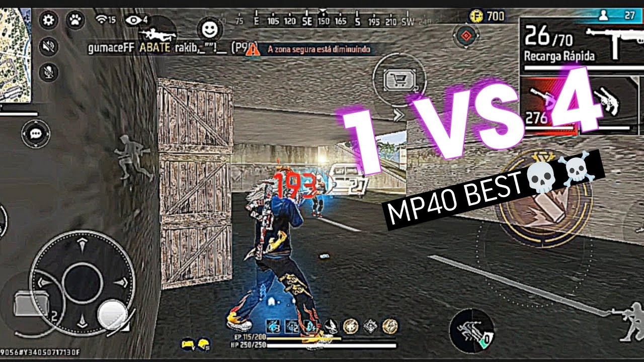 redmi note 11 Pro 5G game play ☠️💀.............1 VS 4💀☠️🤟 with MP40👍🤟 ...