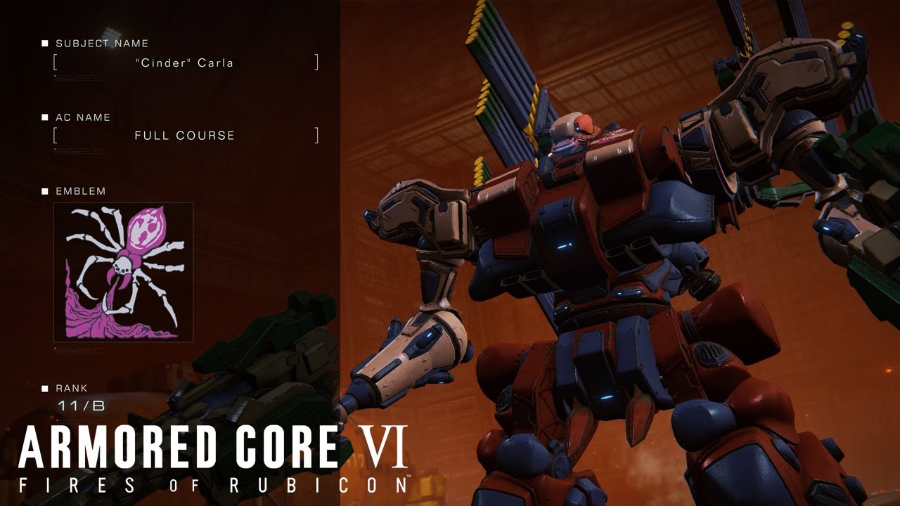 Armored Core 6 - 11B “Cinder” Carla, AC FULL COURSE (Arena 19) - YouTube