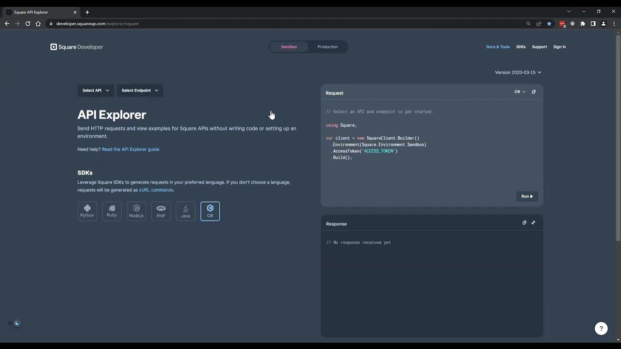 Connect to Square Api with dotnet core mvc web app - YouTube
