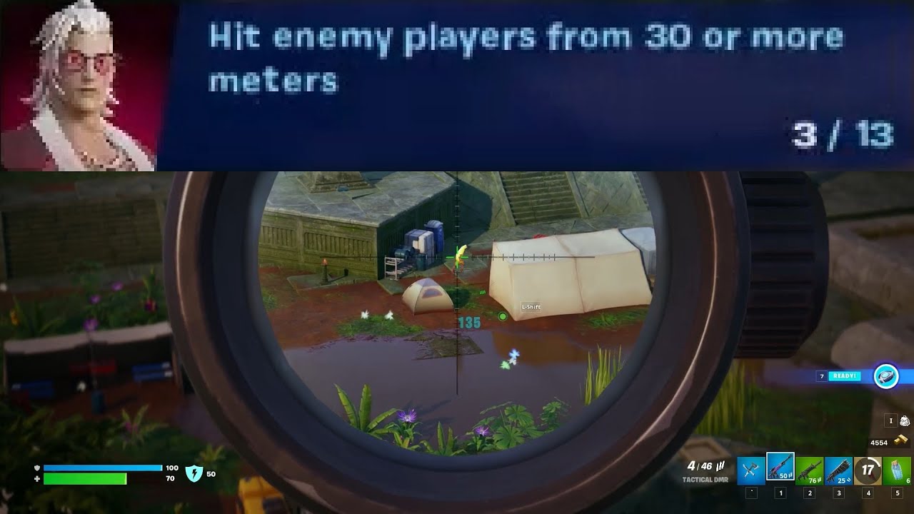 Hit enemy players from 30 or more meters Fortnite - YouTube