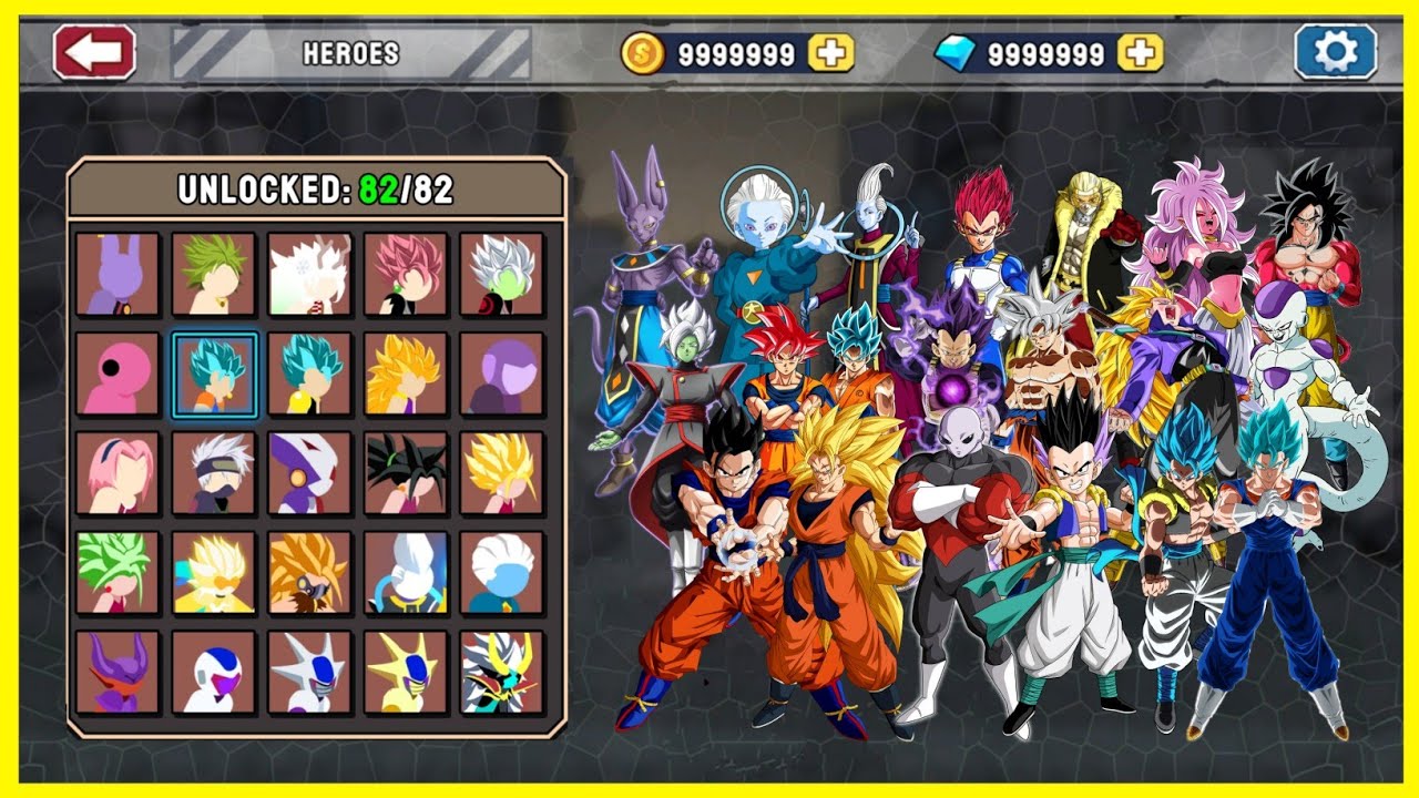 Stickman Warriors All Characters Comparing to Dragon Ball Legends - YouTube