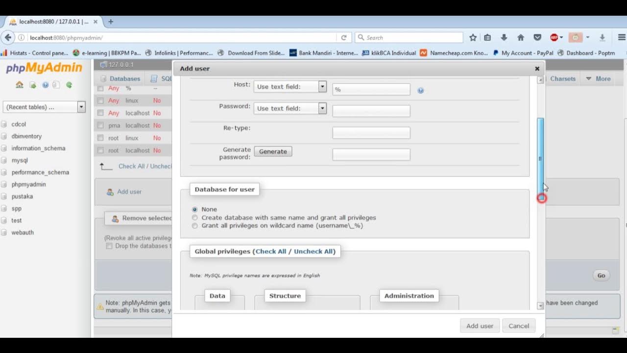 Cara Setting MySQL Agar Bisa Di Akses Komputer Client - YouTube