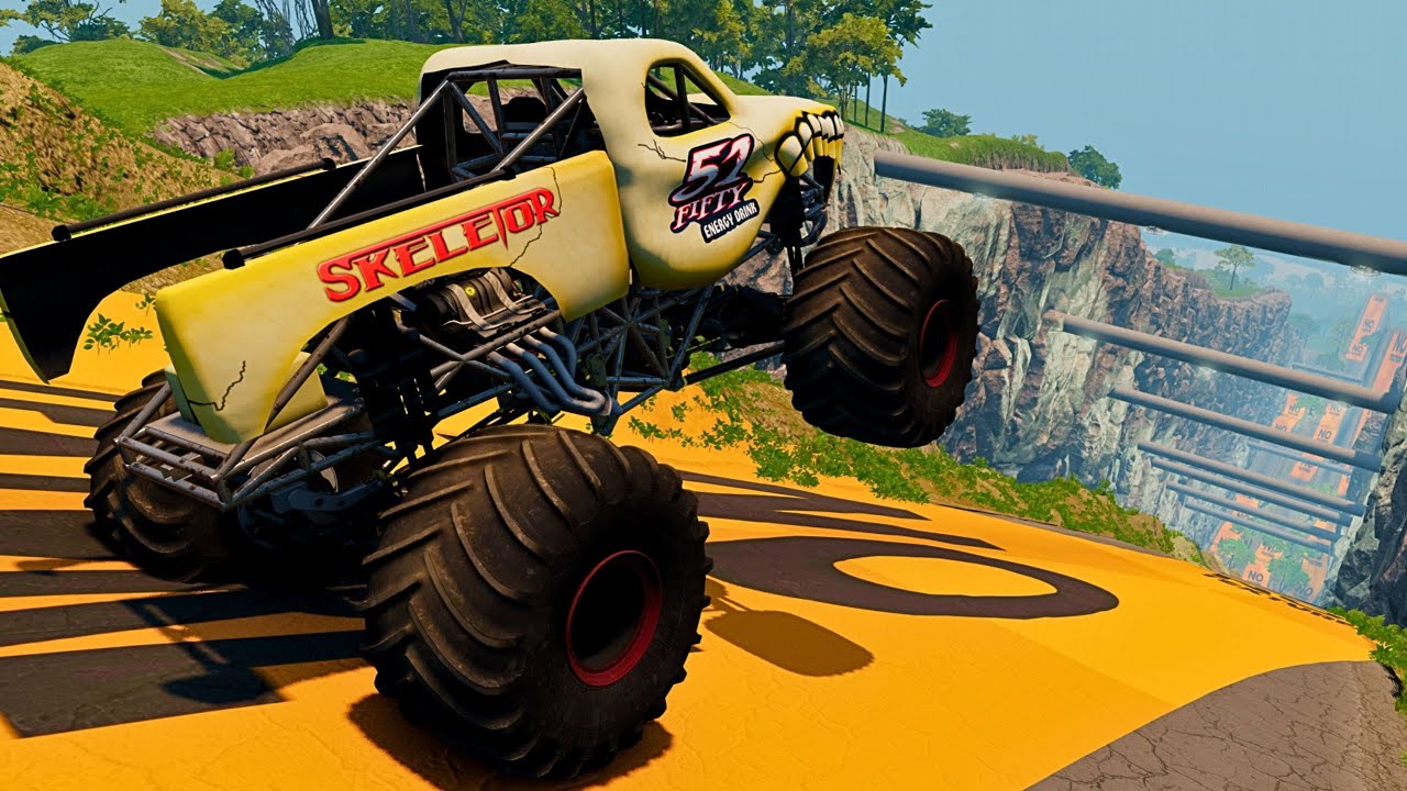 💀 SKELETOR Monster Jam Speed Death Jump | Insane Stunt 🚗 - YouTube