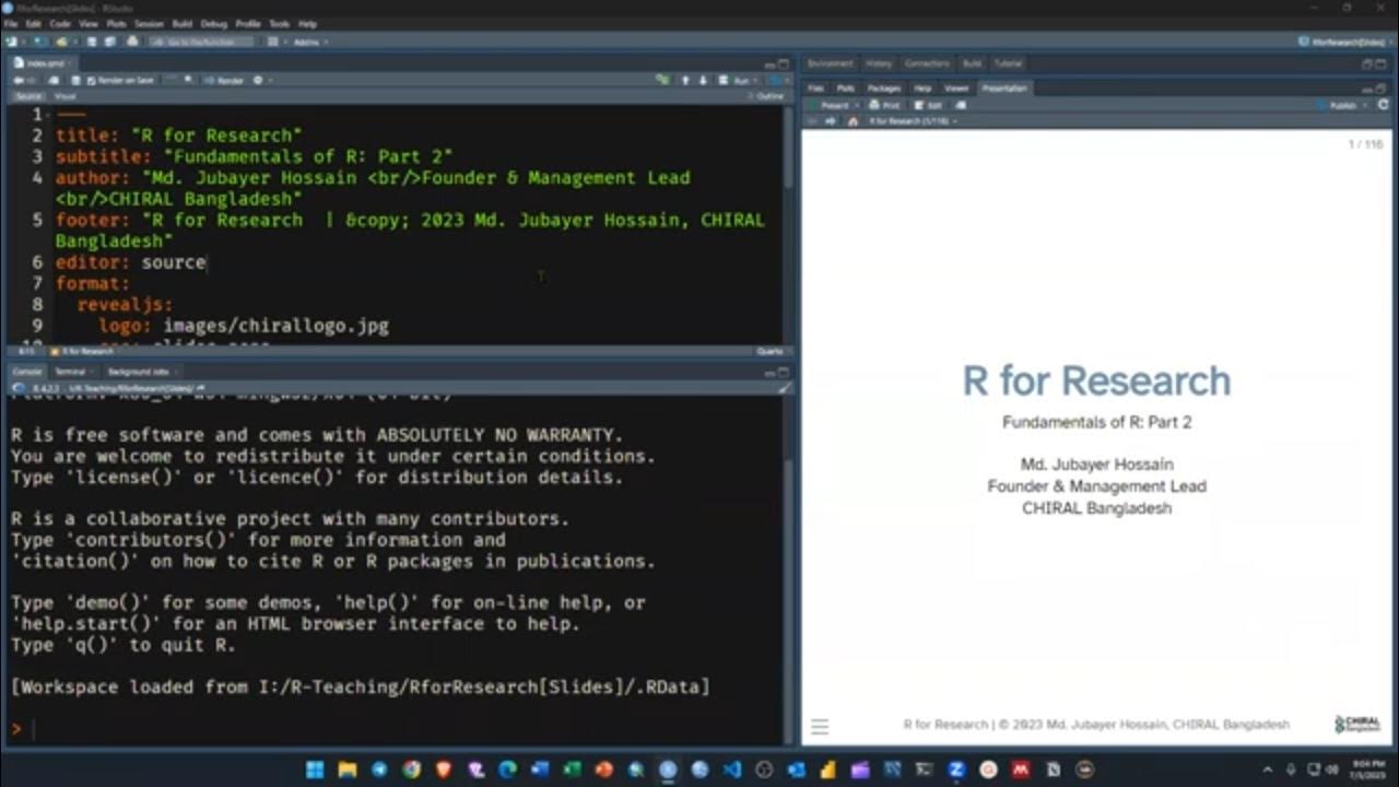 R for Research || Fundamentals of R: Part 2 - YouTube