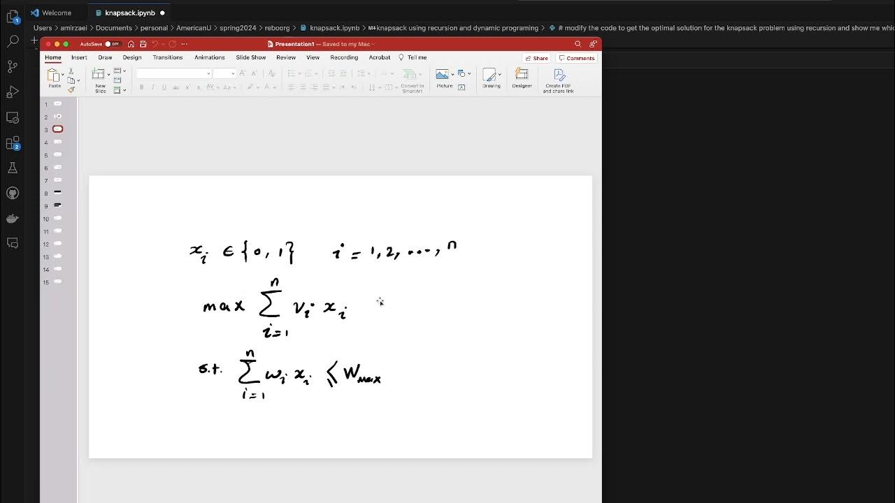 knapsack differential evolution optimization part1 [in English] - YouTube