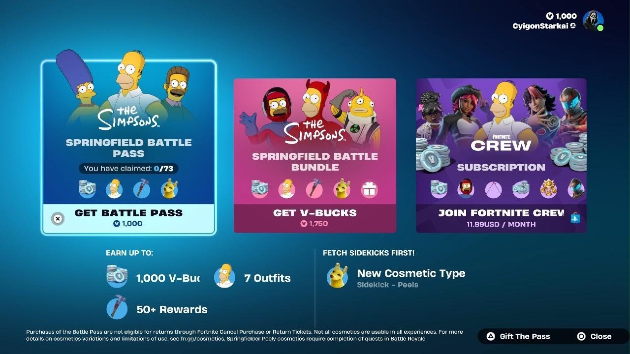 Buying The Simpsons battle pass | Fortnite | - YouTube