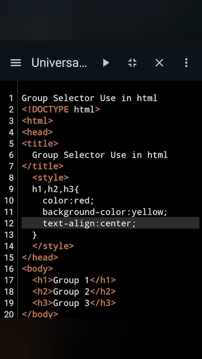 Group Selector Use in HTML And CSS #group #selector #tags #attributes # ...