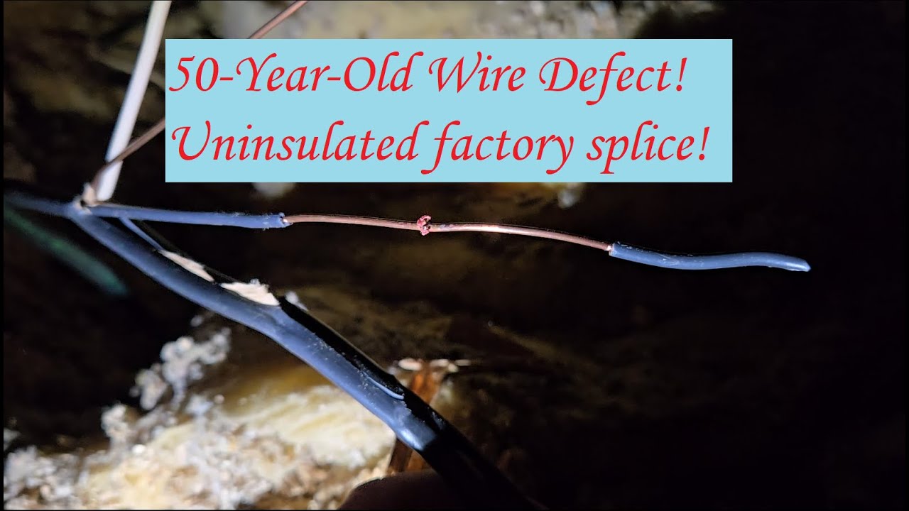Bathroom wiring repairs - discovered 50-year-old factory defect in wire ...