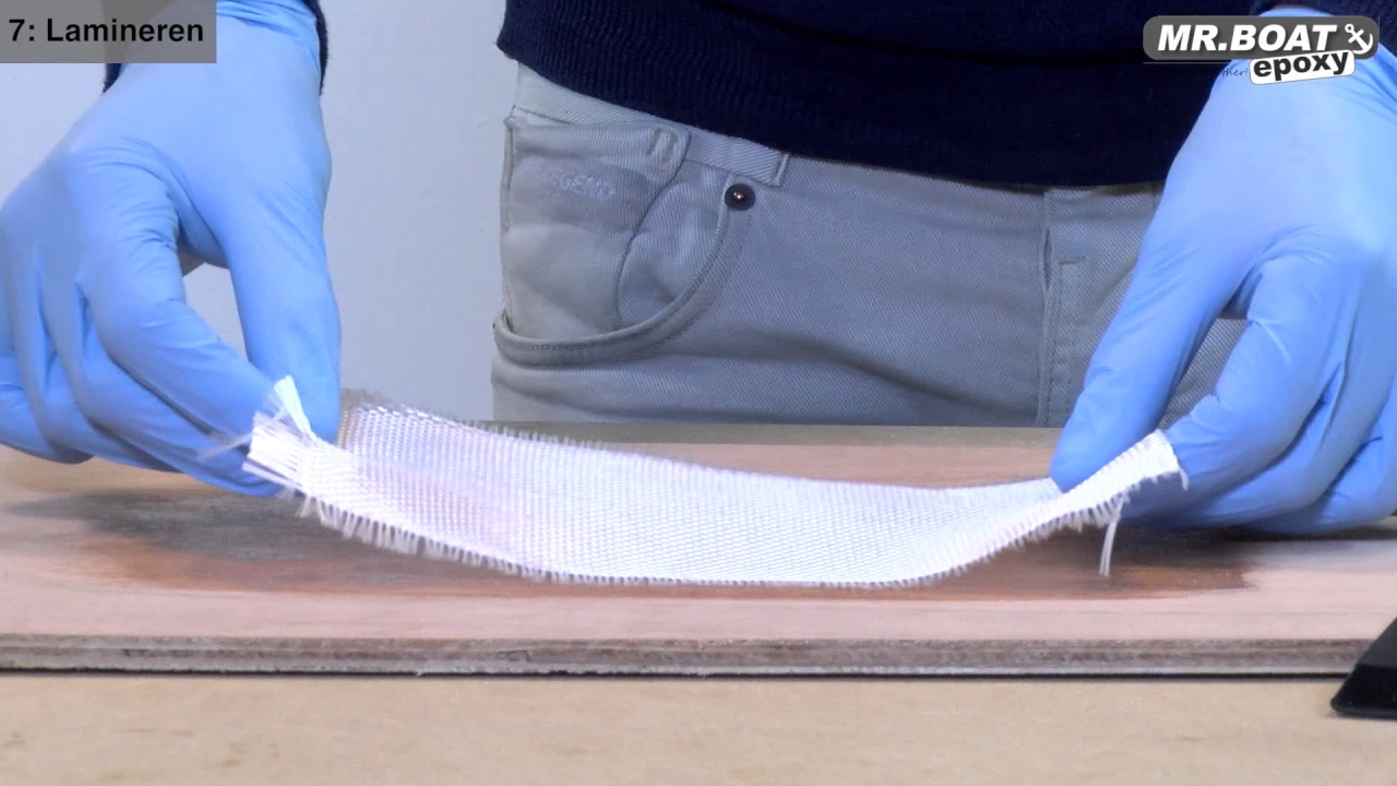 Glasweefsel lamineren met epoxy - YouTube