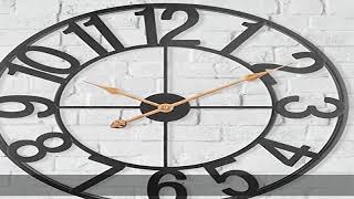 Mofine Outdoor Clocks for Patio, Large Outdoor Pool Clock, Vintage Metal Outdoor Clock Silent Batte