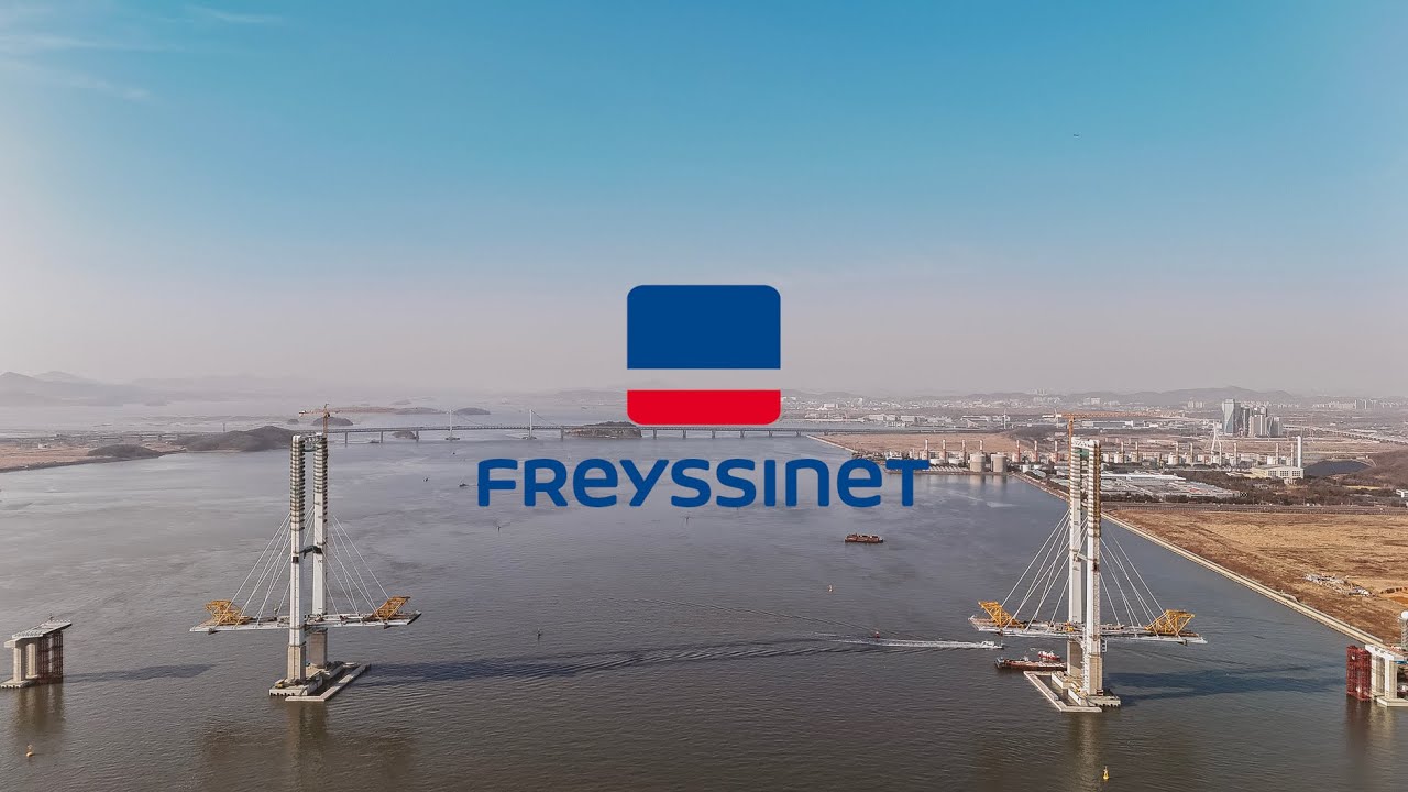 후레씨네코리아(Freyssinet Korea) 인천 영종-청라 제3연륙교 시공(1.5min) - YouTube