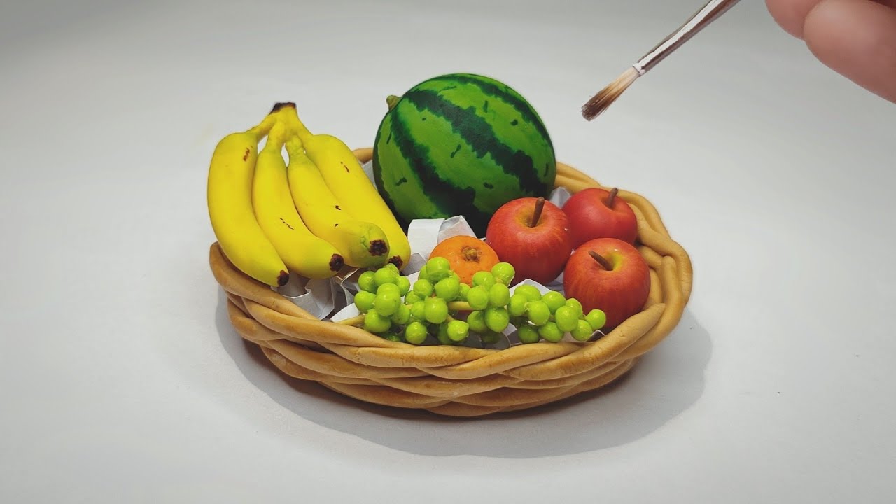 DIY miniature fruits from polymer clay - YouTube