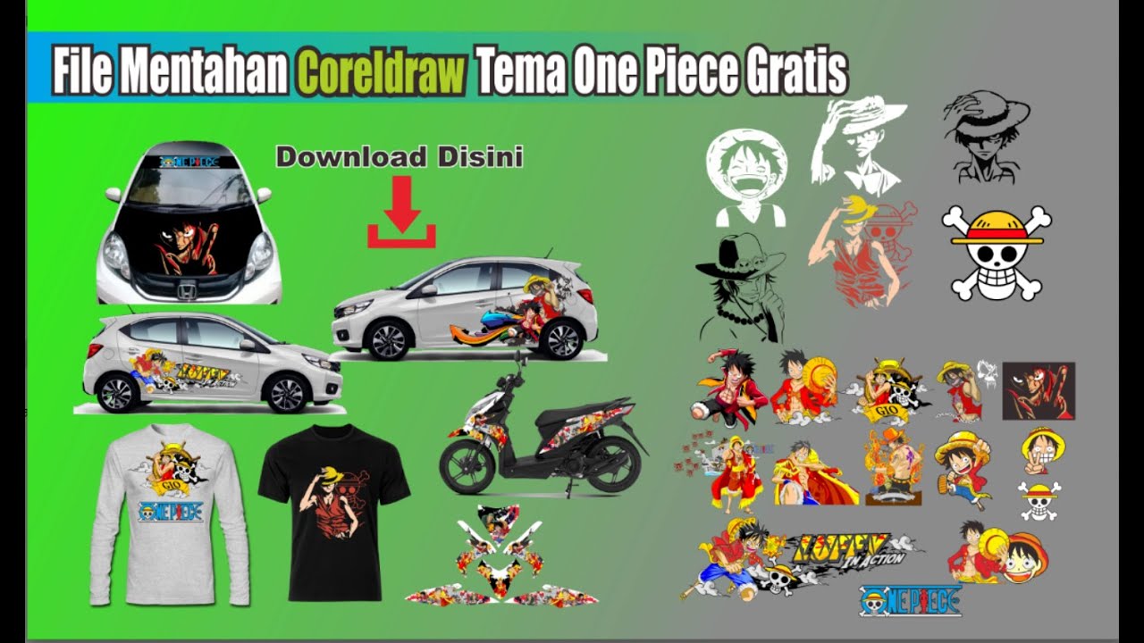 File mentahan CorelDraw karakter kartun one piece gratis | Sticker one ...