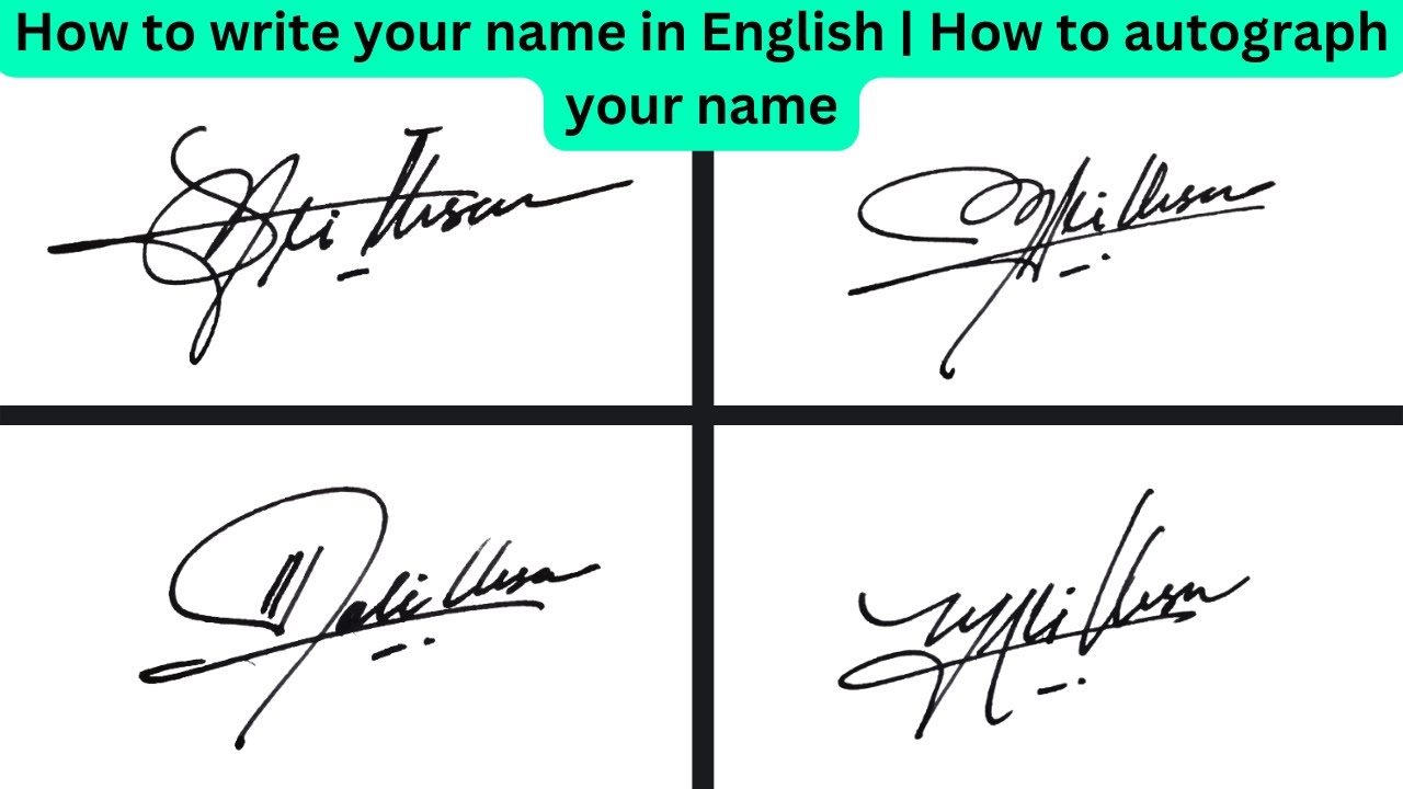 How to write your name in English | How to autograph your name ...