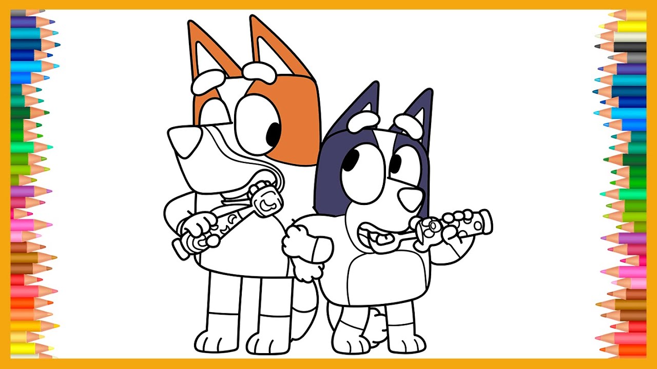 🎨🐶Coloring Swap Bluey & Bingo Toothbrush | Coloring,Painting,Drawing ...