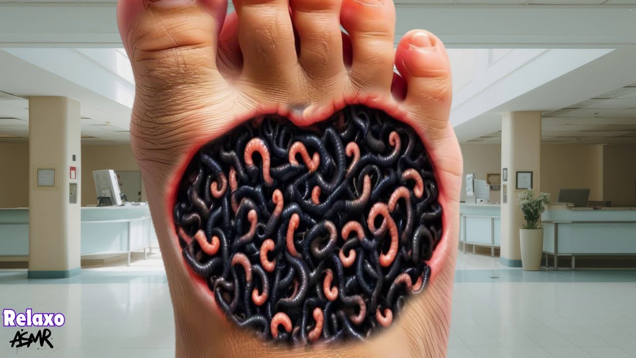 Cleaning Infected Toe Infestation | Worm Removal & Sound Triggers ...