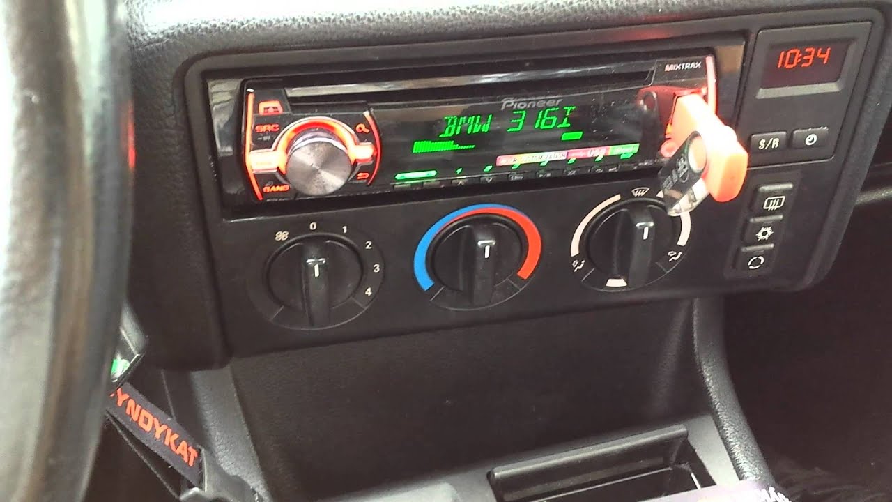 BMW E36 Compact Stock Audio + Pioneer DEH-X3500UI Bass - YouTube