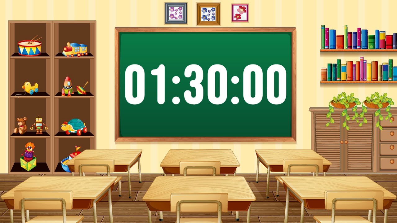 1 Hour 30 Minute Timer with Fun Playful Kids Music Instrumental ...