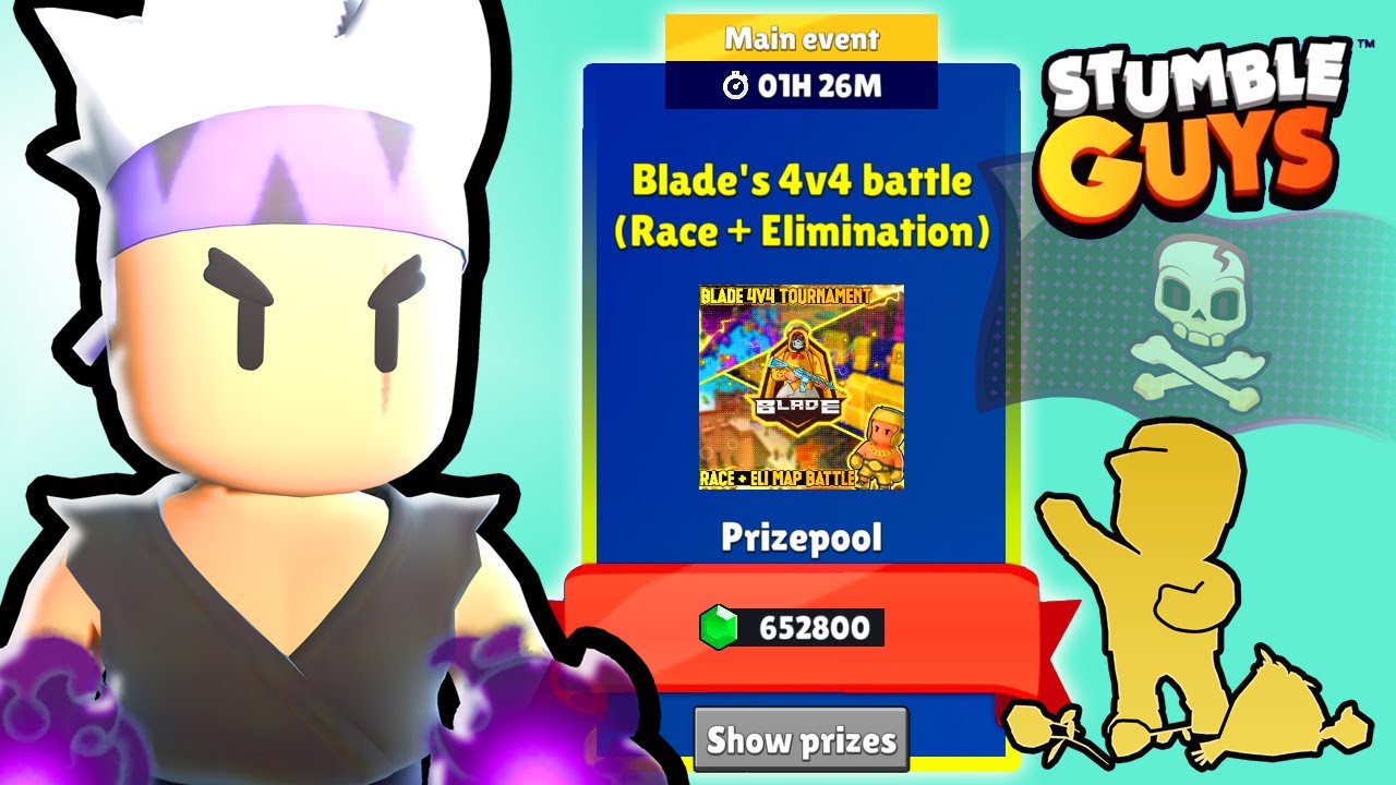 BLADE'S 4V4 BATTLE | STUMBLE GUYS BLOCK DASH ONLY | Live Stumble Guys ...