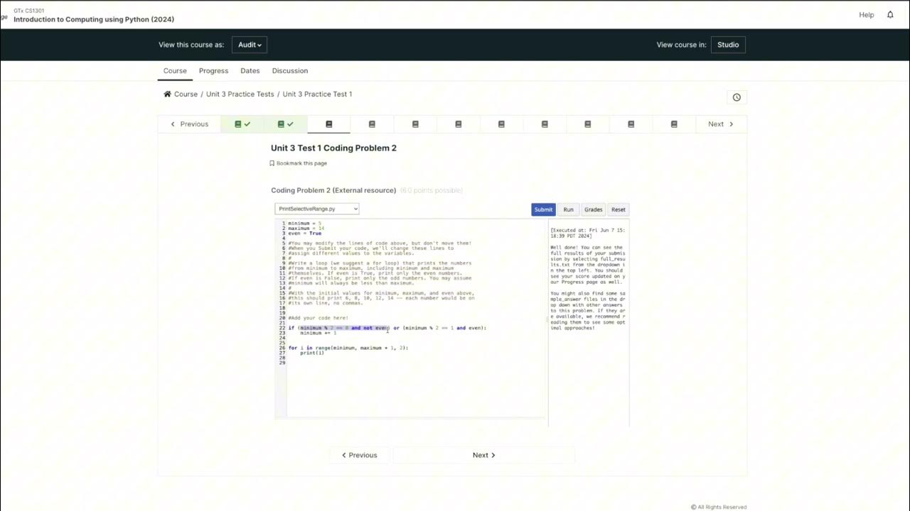CS1301: Python Unit 3 Practice Test 1 Walkthrough (Georgia Tech) - YouTube