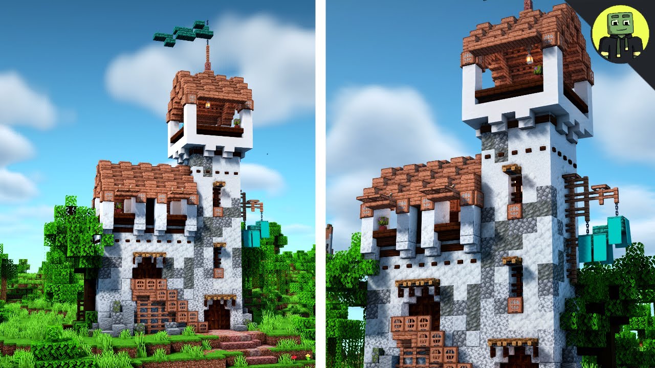 How to Build a Guard Tower in Minecraft [Minecraft 1.18 Tutorial] - YouTube