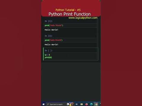 Python print Function | Python Tutorial - #5 - YouTube