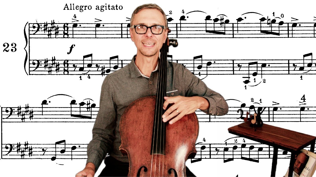 Piatti Cello Method - High Positions Shifts | C Sharp Minor Melodic ...