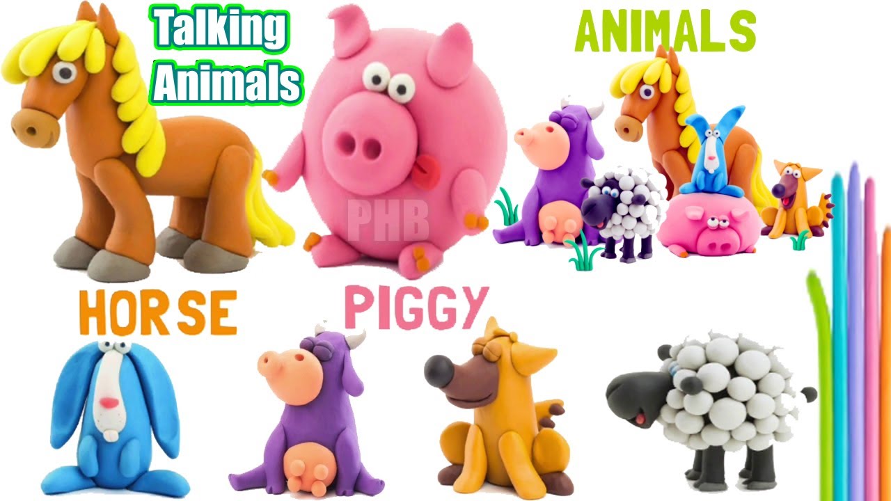 🐷🏇🐎Piggy Clay Animals - Talking Clay Animals - YouTube