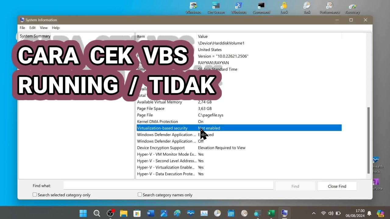 Cara Cek VBS di Laptop Windows 11 Running / Tidak (Not Enabled) - YouTube