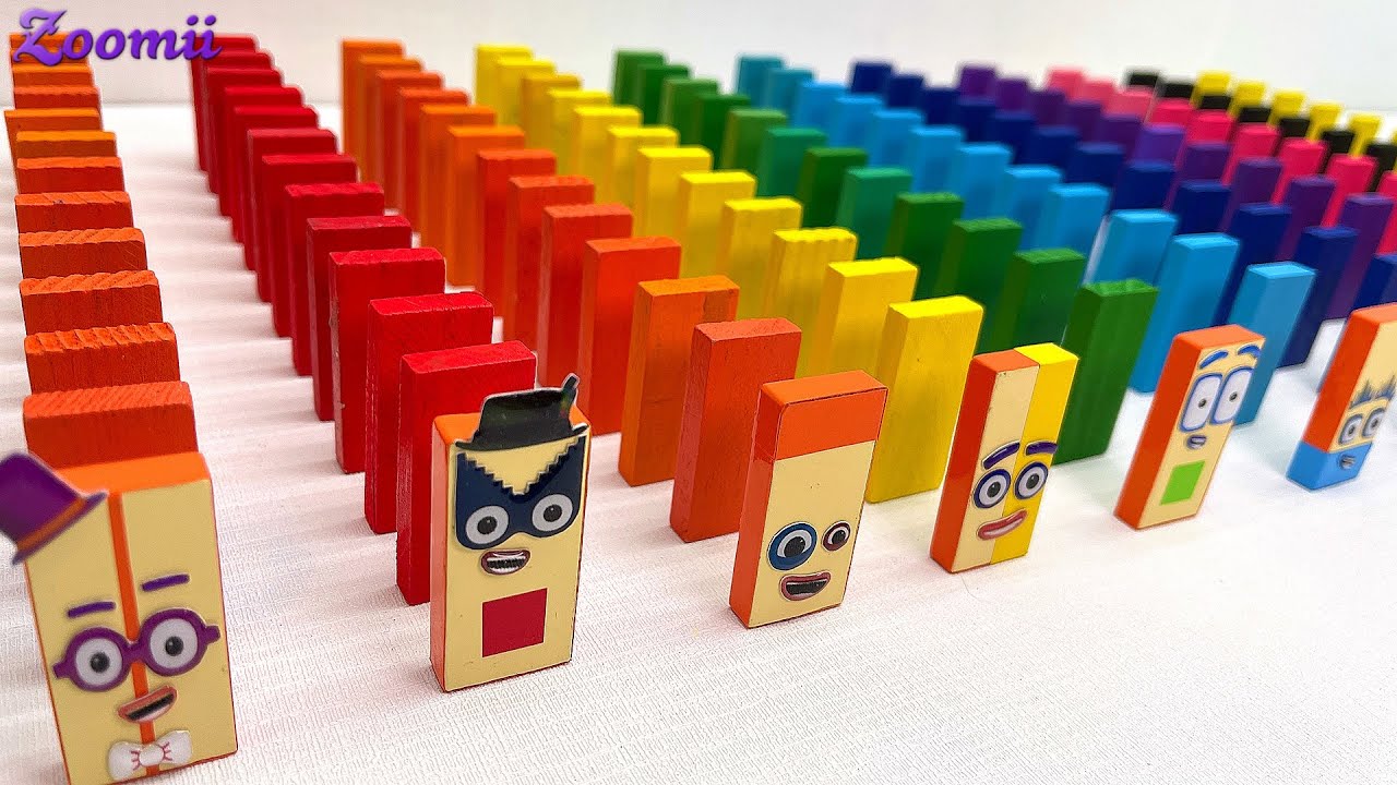 Numberblocks - Satisfying Video l Dominoes 20 to 30 Color Numberblocks ...