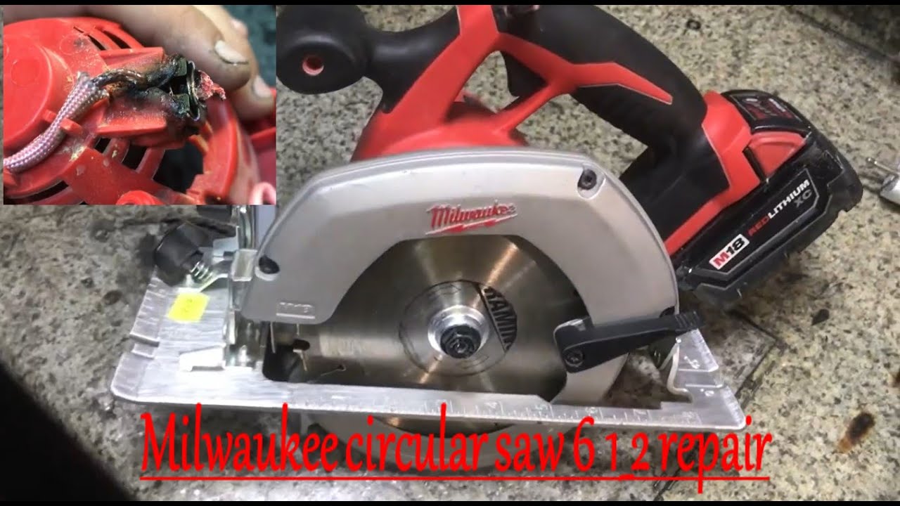 Milwaukee circular saw 6 1_2 repair hanging brushes, floating body ...