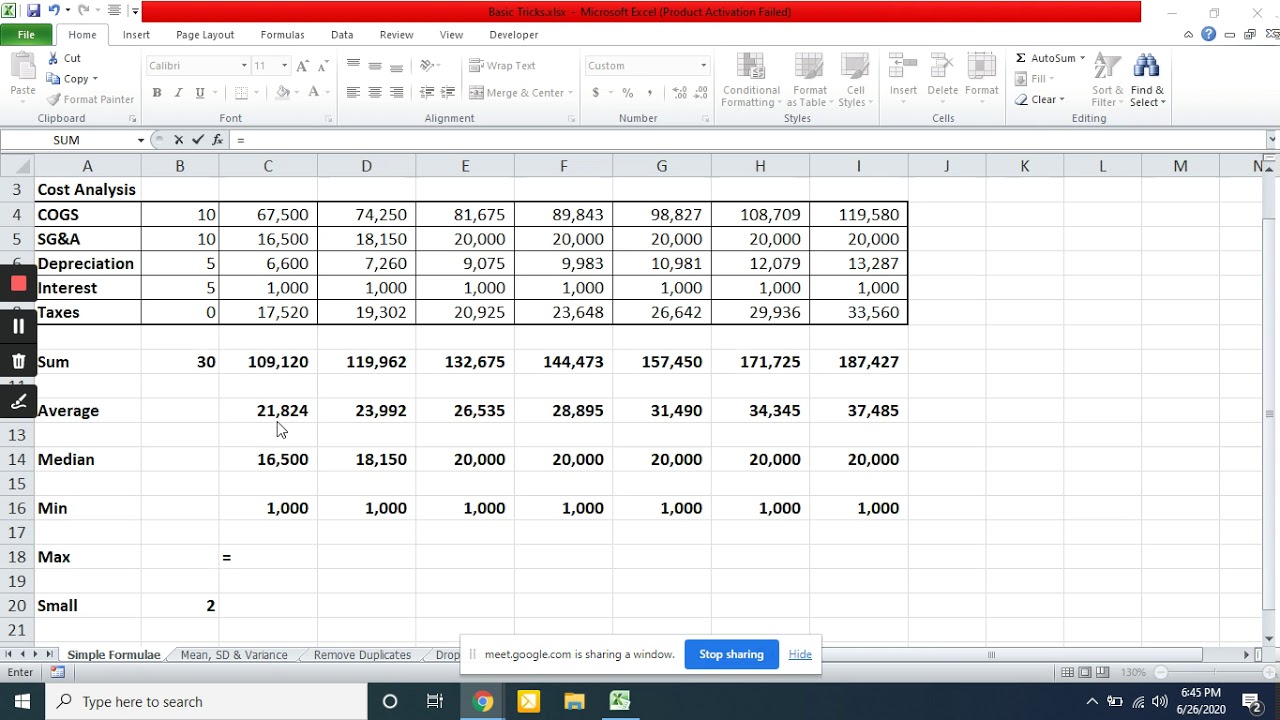 Basic Tricks In Ms Excel Youtube