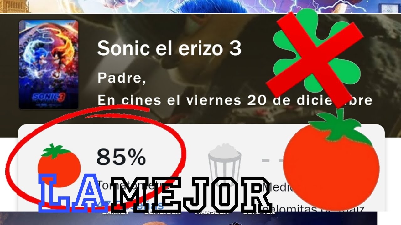 Liberadas primeras críticas de sonic 3 en rotten tomatoes - YouTube
