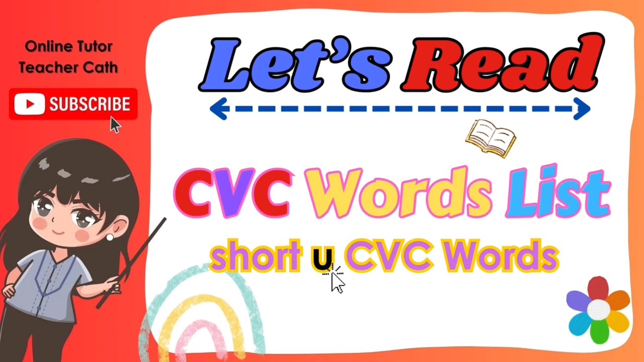 Let’s Read | CVC Words List | short “u” CVC words | | For Kinder Grade ...