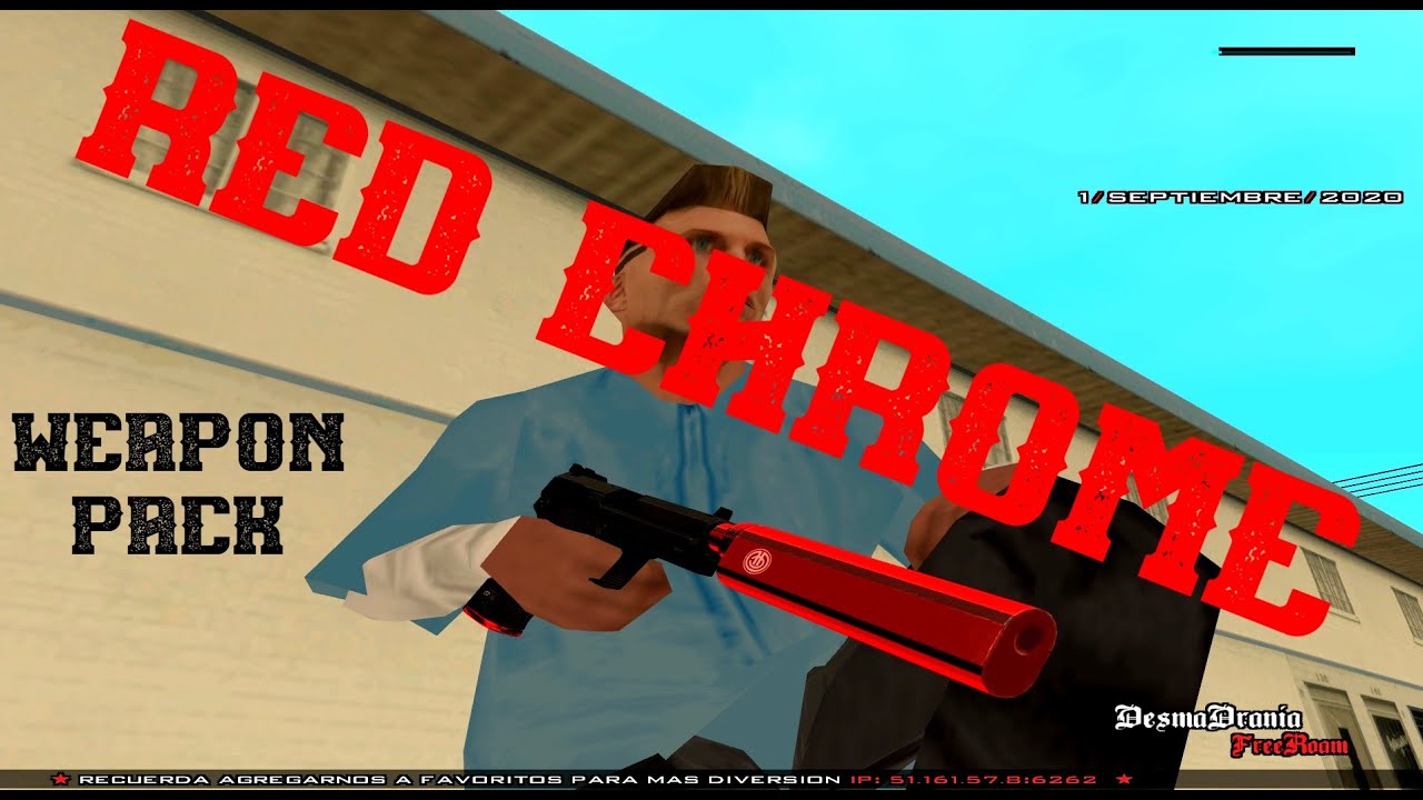RED CHROME WEAPON PACK para GTA SAN ANDREAS SAMP MTA ANDROID - YouTube