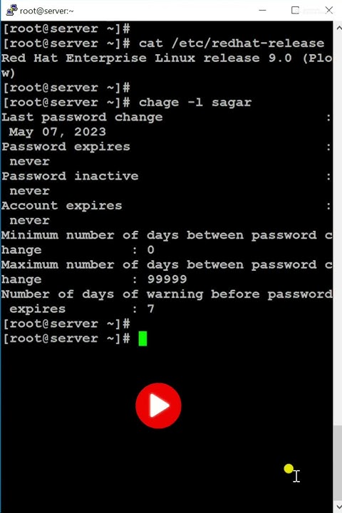 Chage Command 🔥 In Linux Rhelcentosubuntu Linuxtraining Linux Linuxcommands Shorts