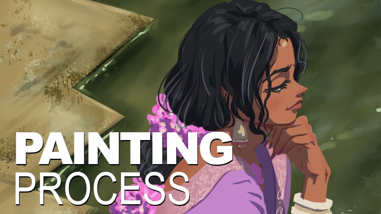 Serene Portrait Painting: Digital Art Process | Step-by-Step Tutorial ...