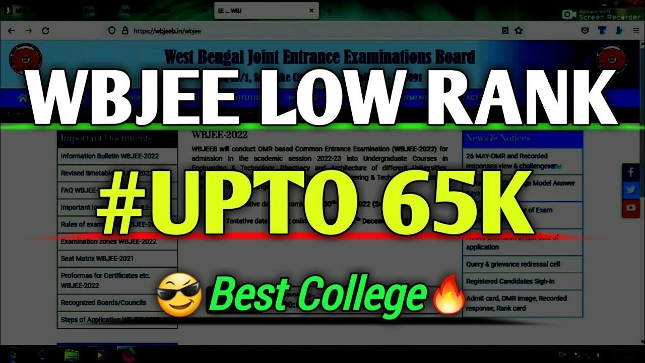 Wbjee Best College🔥At Low Rank😱 WBjee Rank Upto 95000 Best College Low ...