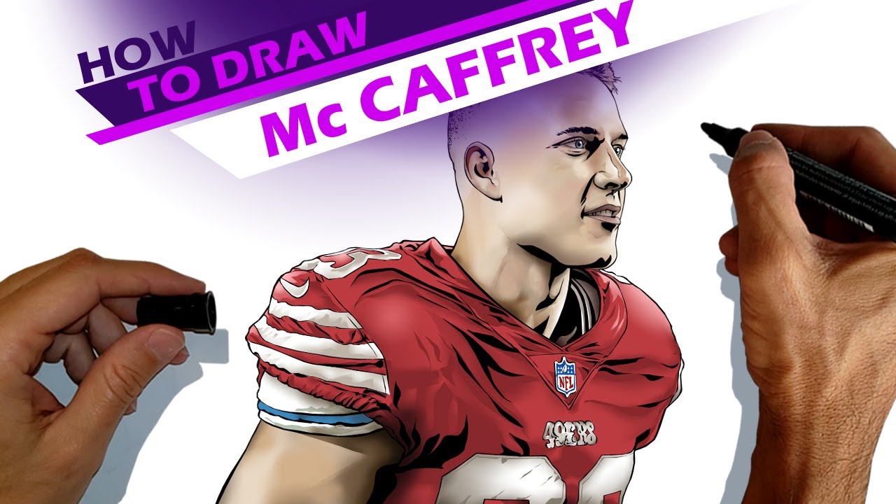 Christian McCaffrey, player for the San Francisco 49ers - How to draw ...