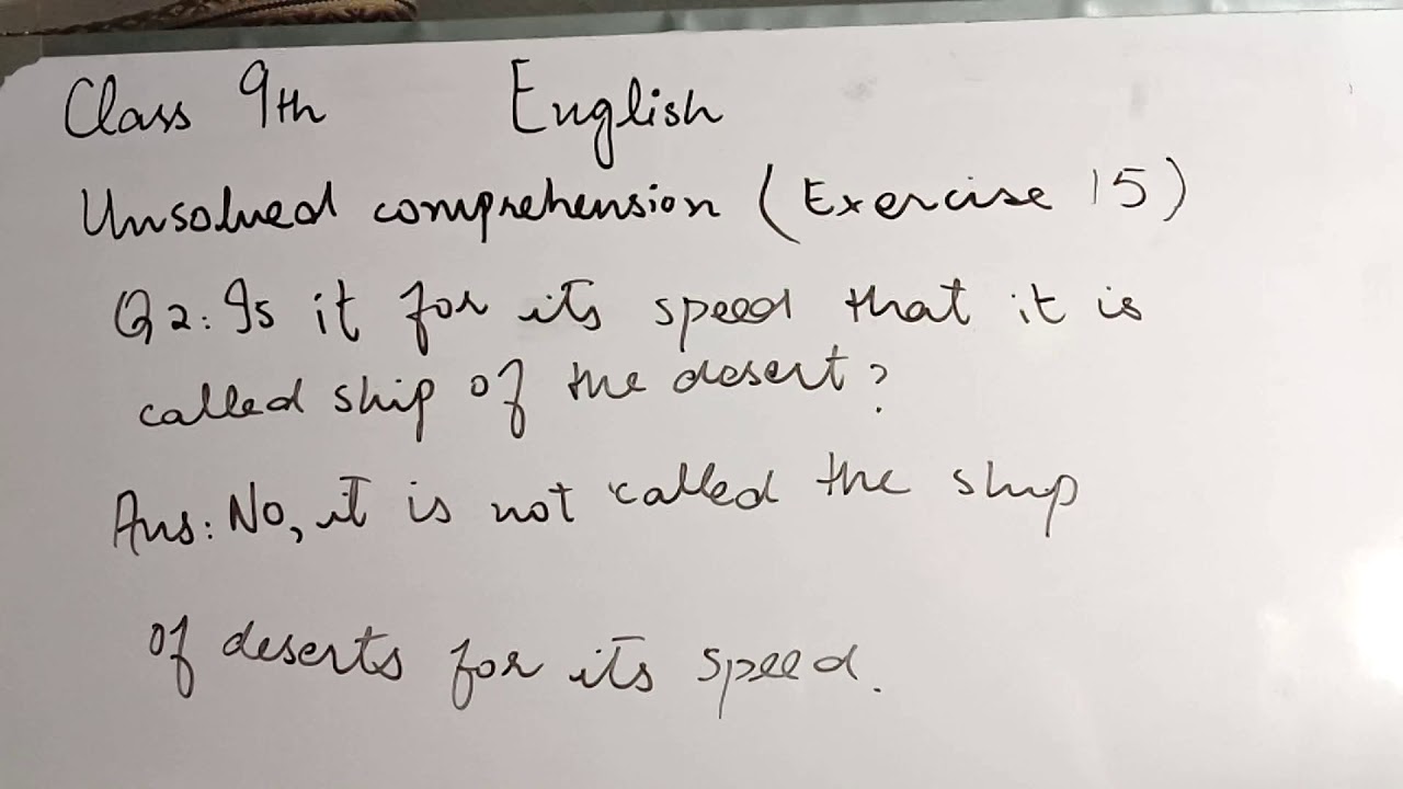 9th Class,English,Unsolved Comprehension no 15. - YouTube