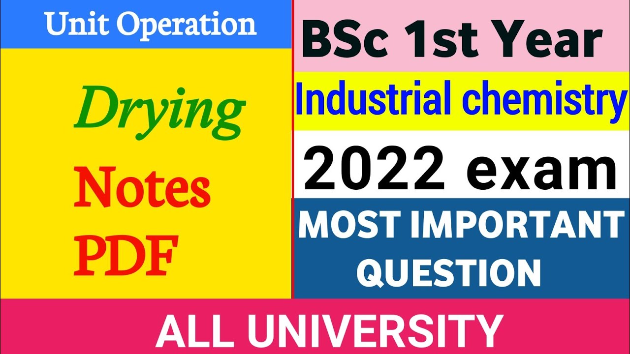 Drying notes l BSc 1st year industrial chemistry note l Unit Operation ...